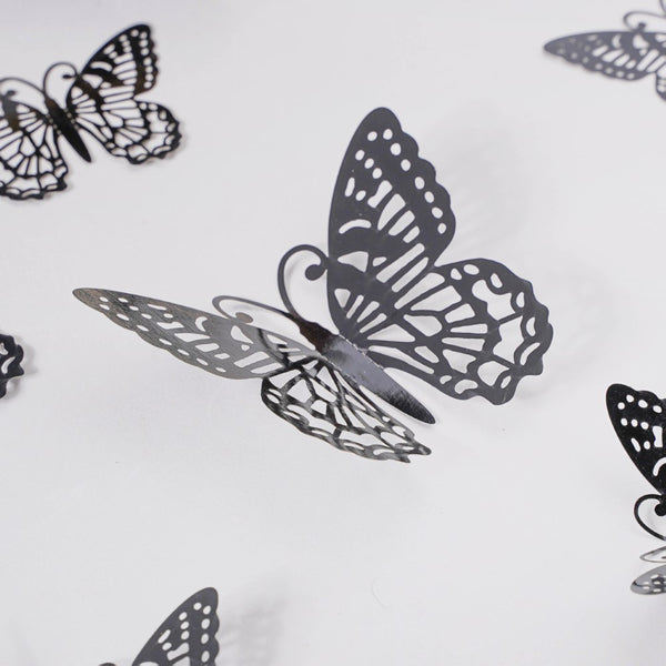 Black Butterfly 3D Wall Stickers Set Of 12