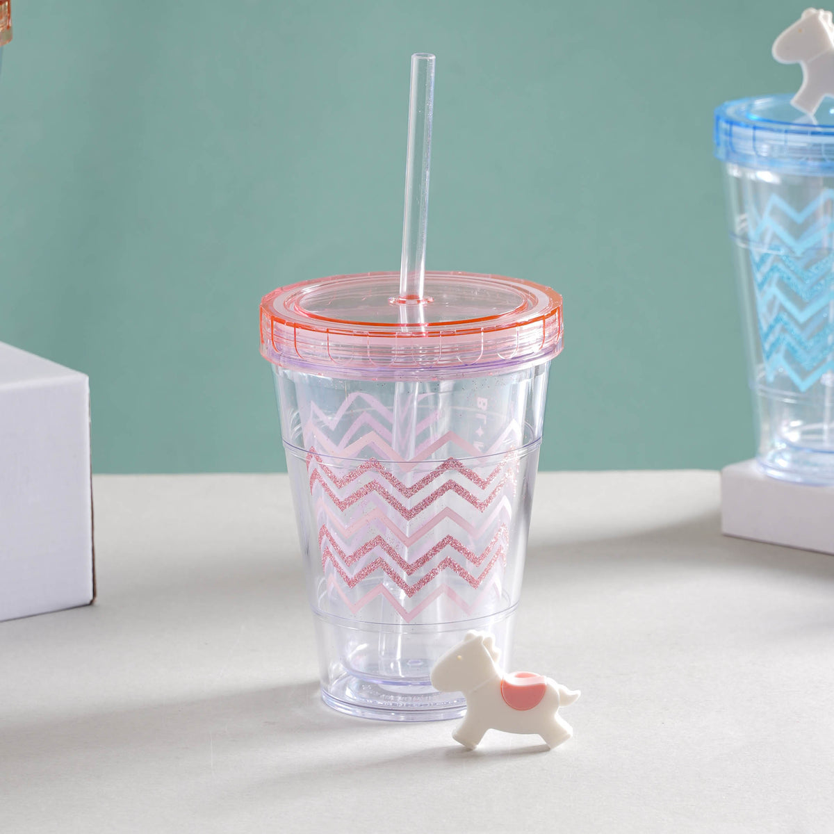 Patterned Cup and Straw