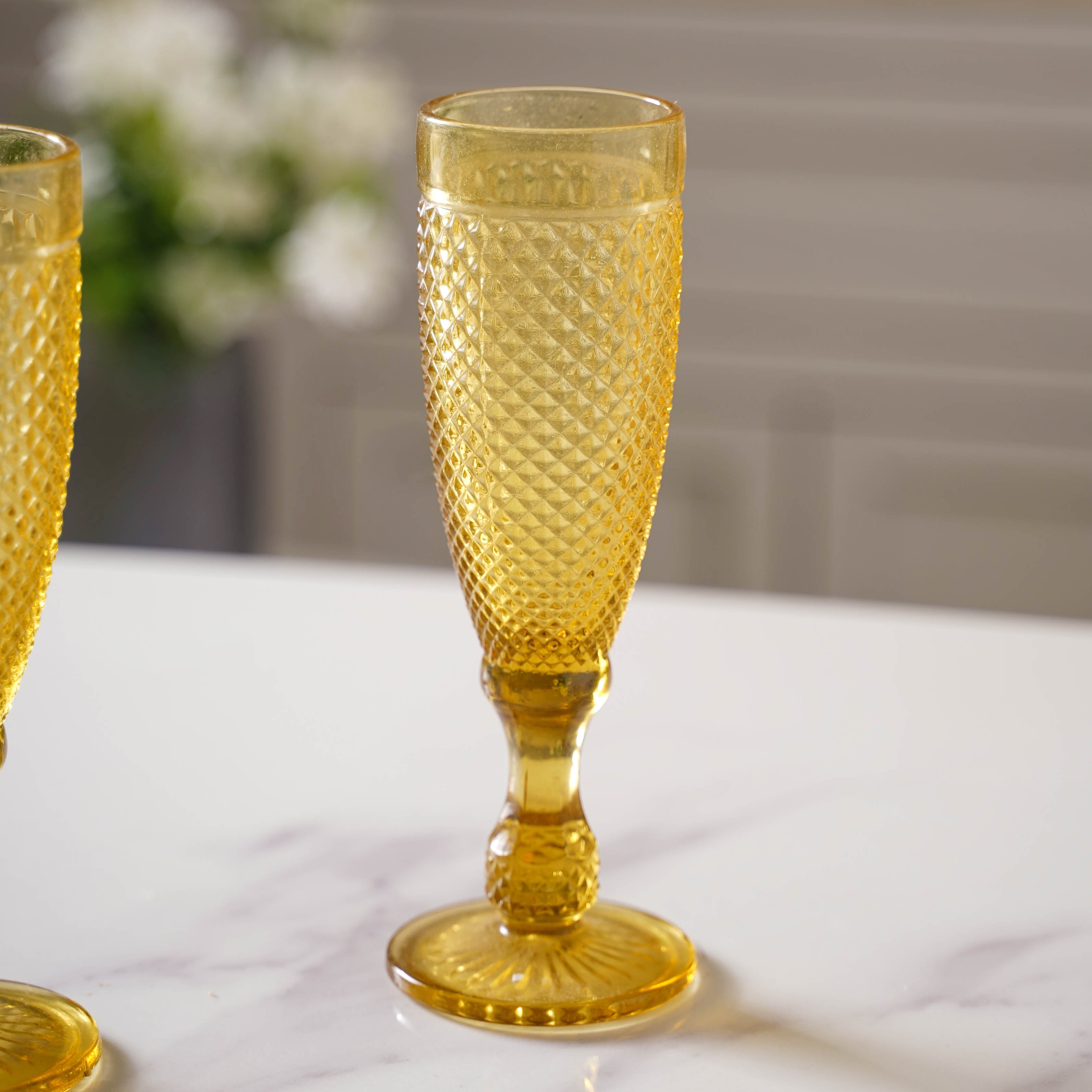 Textured Crystal Drinking Glass Set of 2