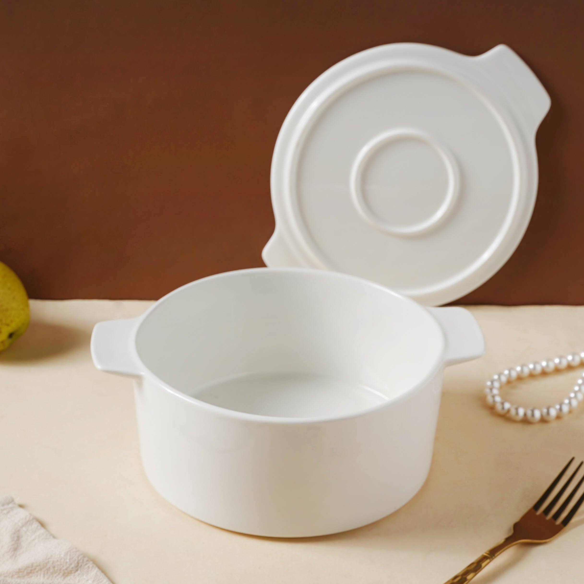 White Serving Pot Online - Premium Serving Bowl | Nestasia
