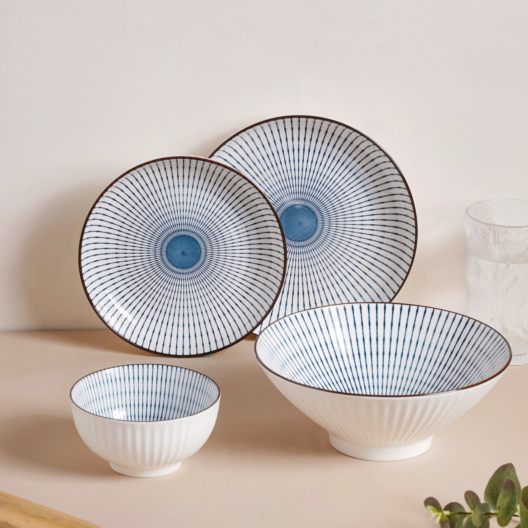 Meraki Striped Ceramic Serving Bowl 800 ml Online - Premium Serving ...