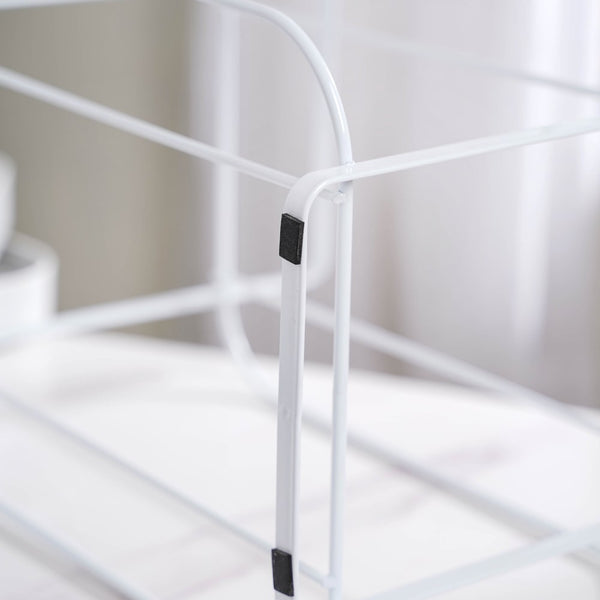 Double Decker Metal Organiser Rack White