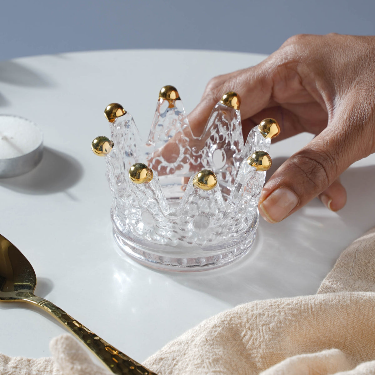 Home Décor - Crystal Glass Decor Accent Set of 2 For Living Room Décor ...