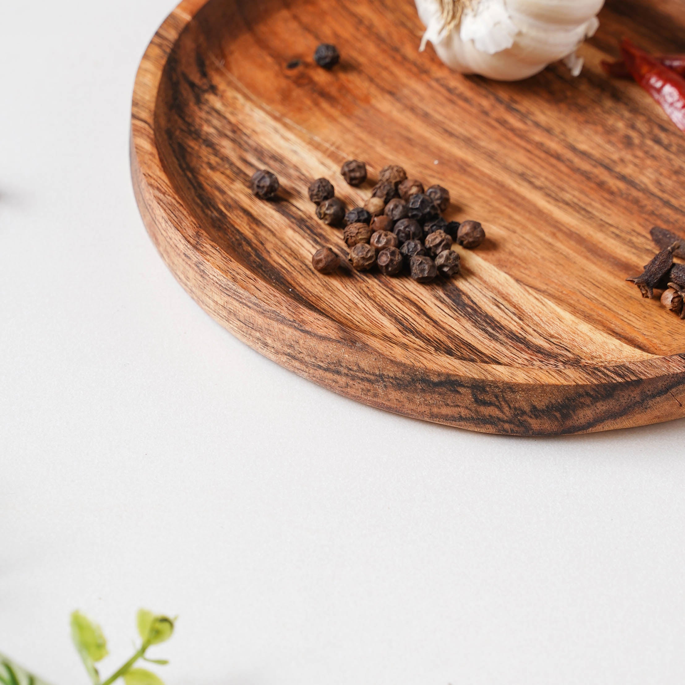 Acacia Farmhouse Platter With Handle 6 inch