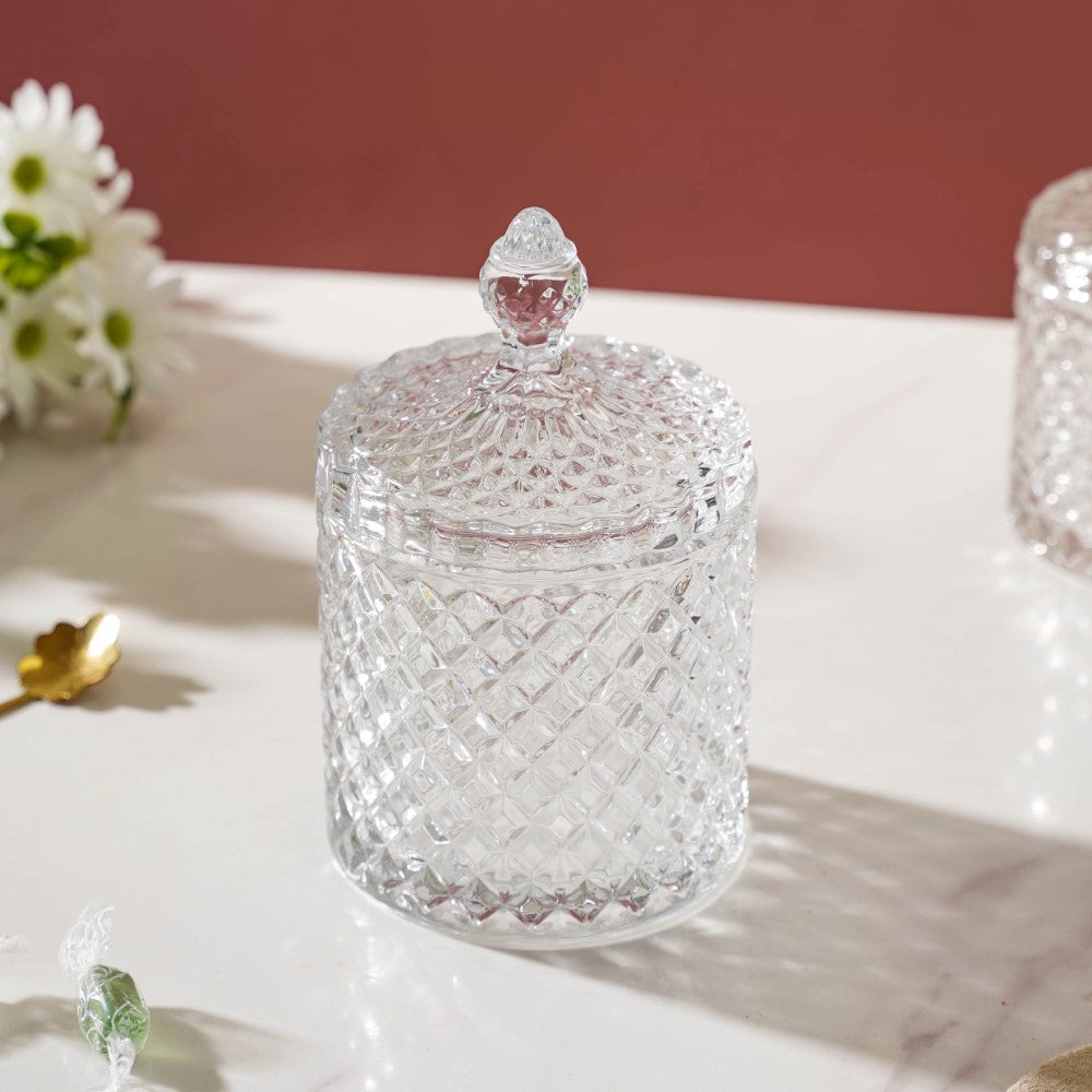 Transparent Crystal Glass Large Candy Jar 600 ml