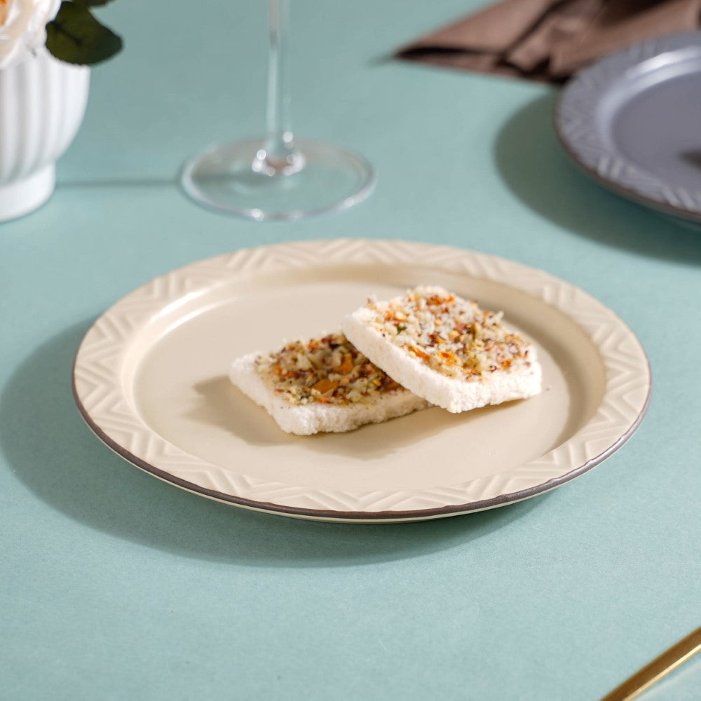 Serenity Snack Plate Beige 8 Inch Online - Premium Snack Plate | Nestasia