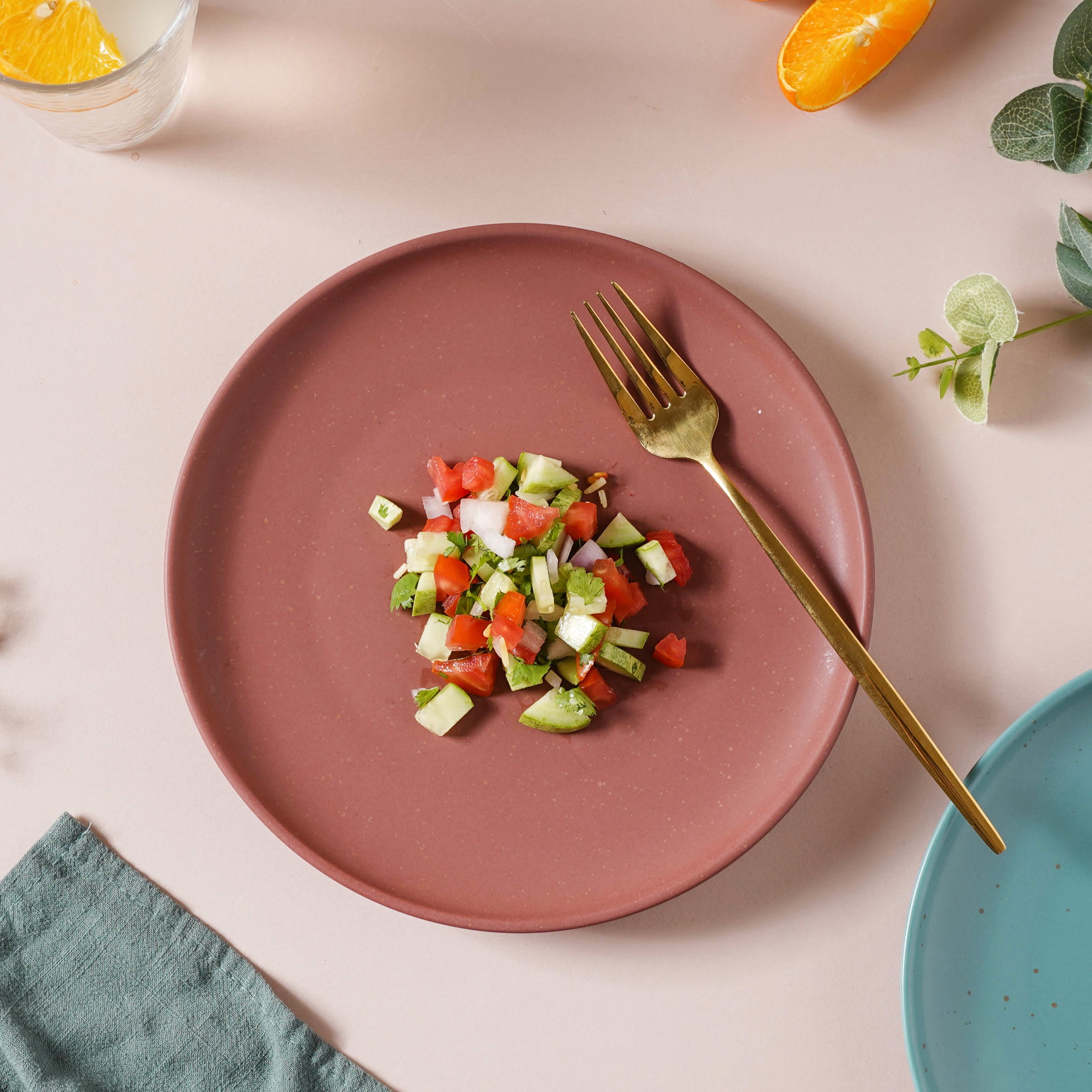 Mystic Maroon Snack Plate 8 Inch Online - Premium Snack Plate | Nestasia