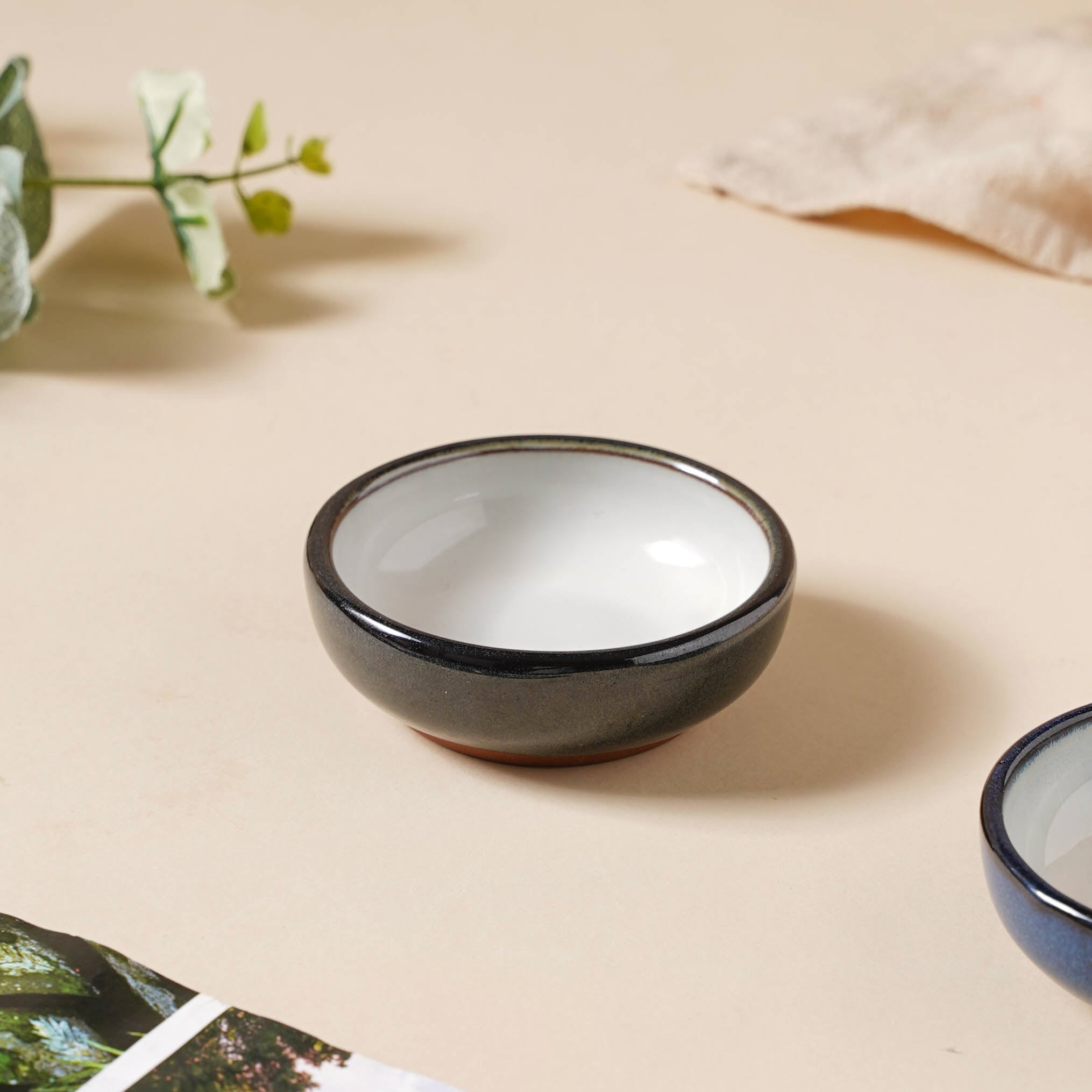 Glazed Ceramic Black And White Dip Bowl Online - Premium Dip Bowl ...