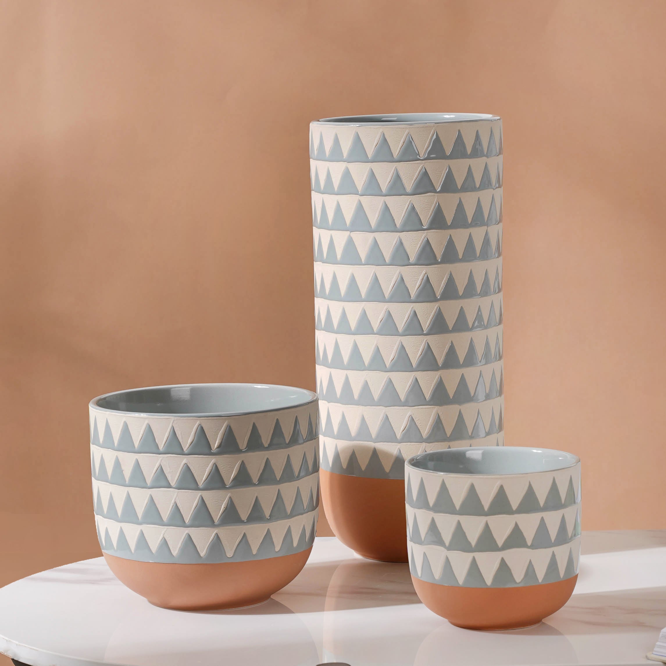 Chevron Pottery Vase