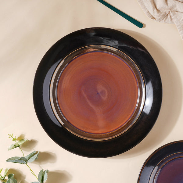Glazed Ceramic Brown Dinner Plate 11 Inch