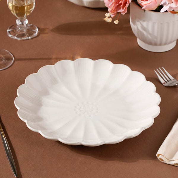 Ocean Ceramic Dinner Plate White 10 Inch
