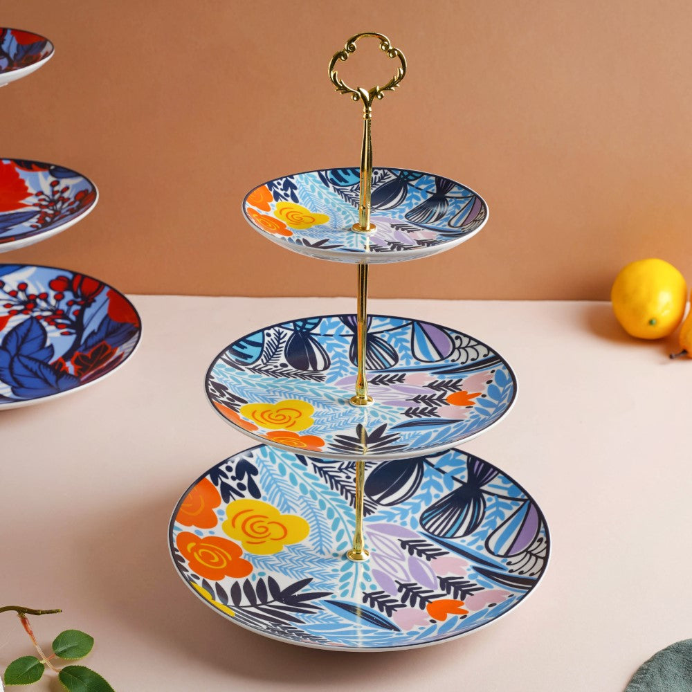 Spring Printed 3-Tier Dessert Display Stand Online - Premium Cake Stand ...
