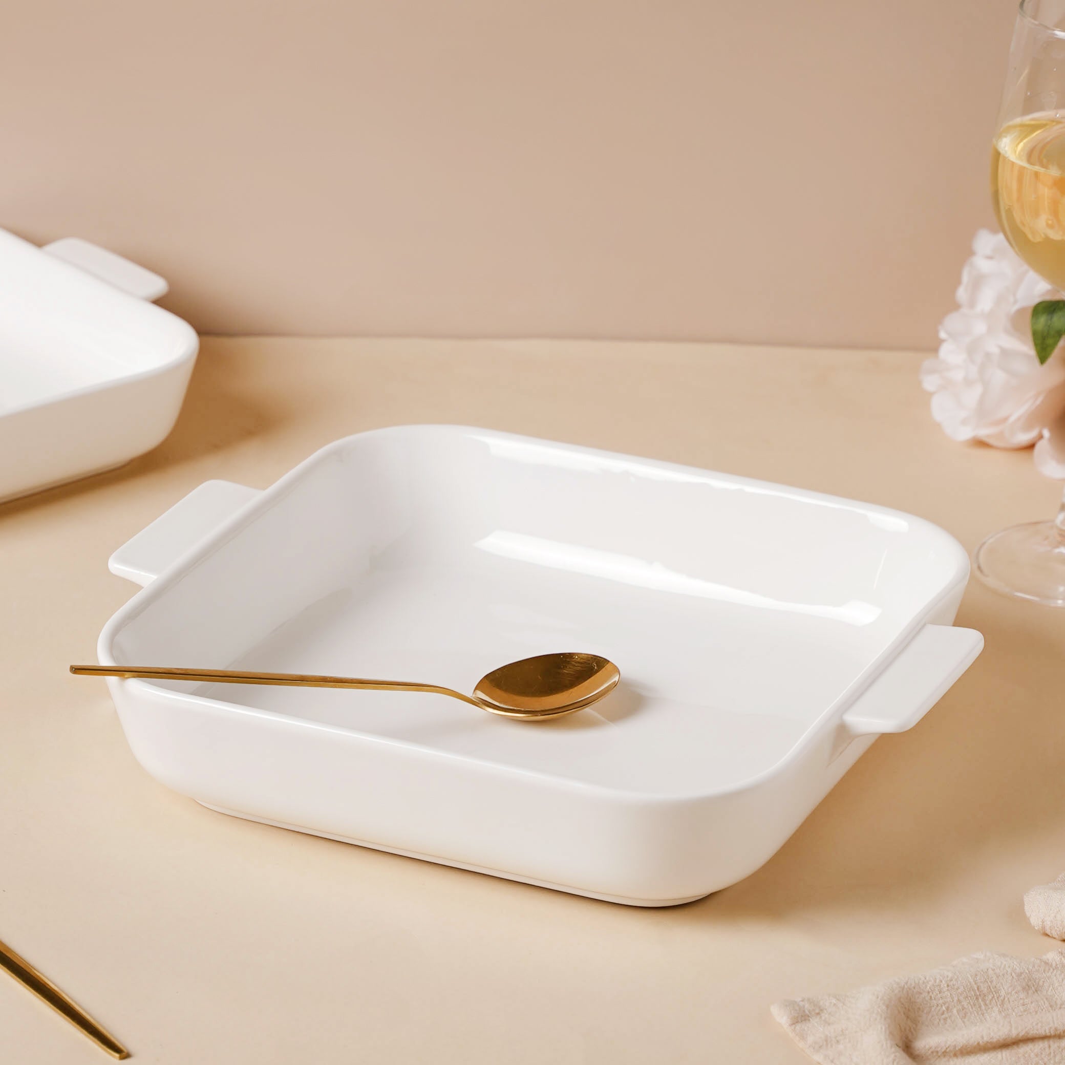 Serena Lily White Ceramic Baking Plate Large Online - Premium Baking ...