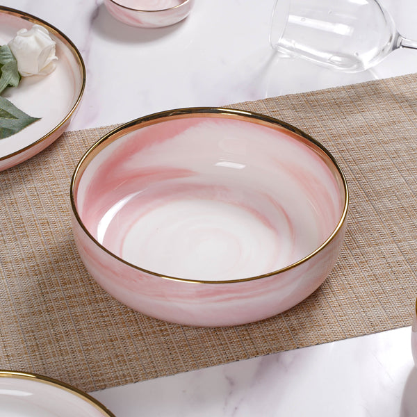 Pink Marble 26 Piece Dinnerware For 6