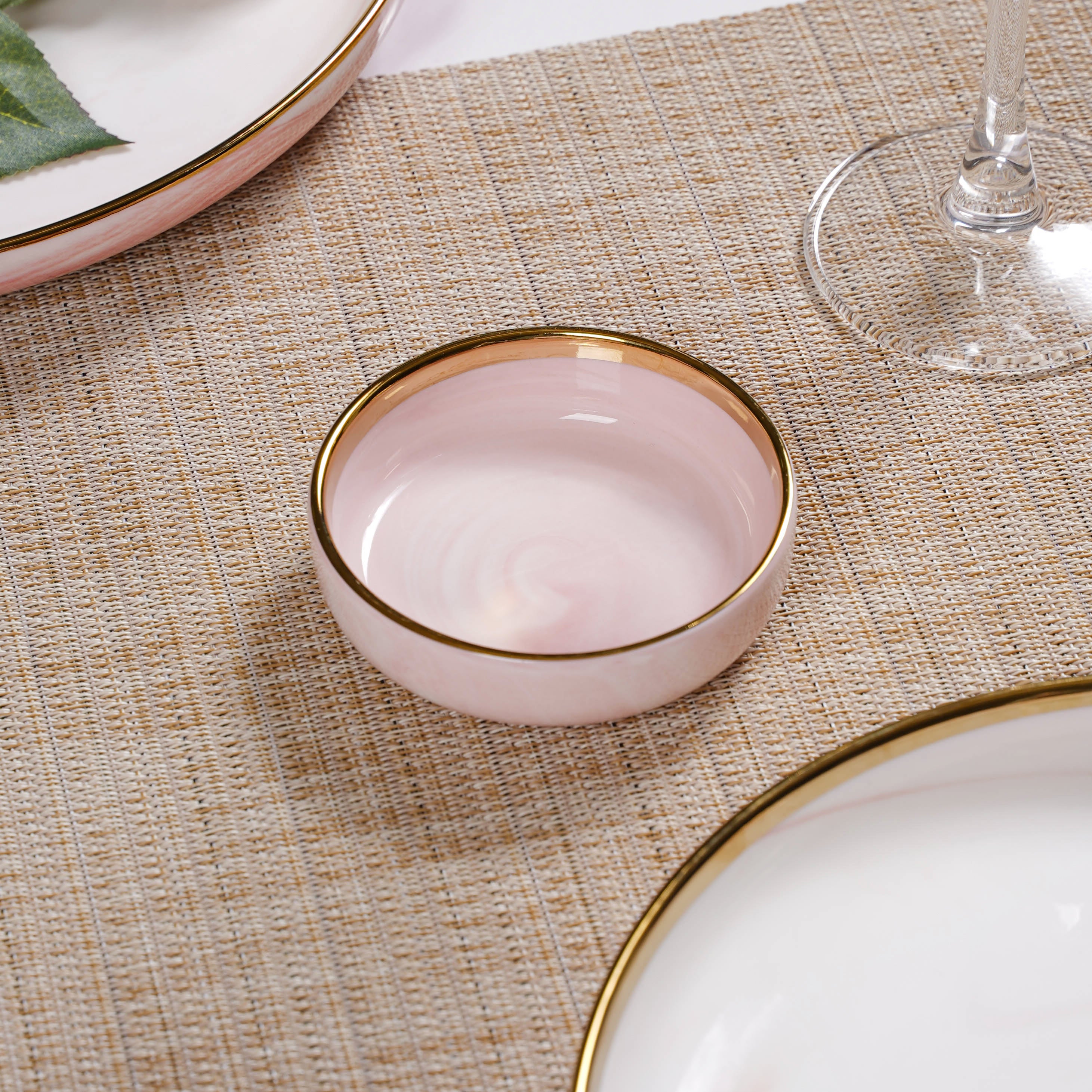 Pink Marble 26 Piece Dinnerware For 6