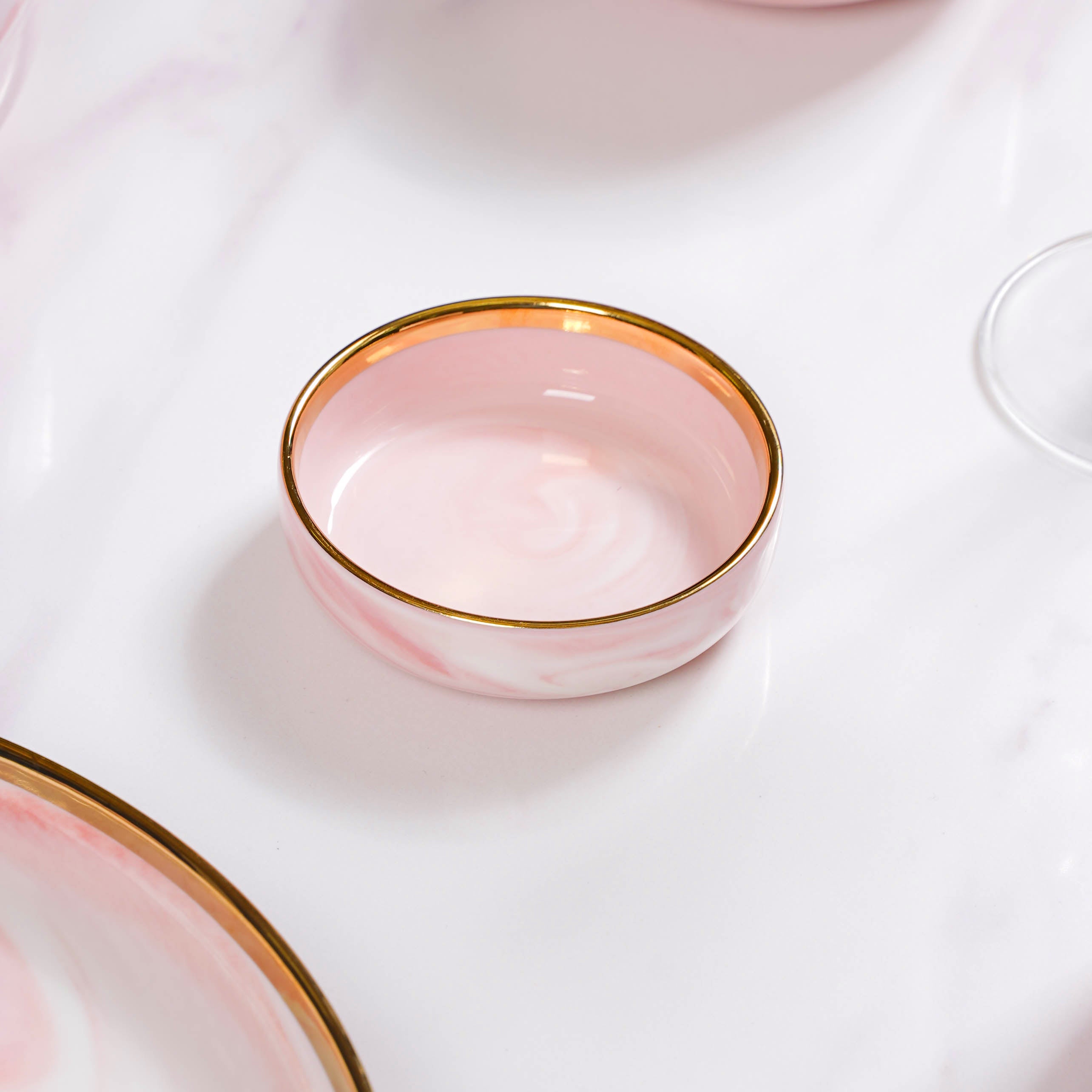 Pink Marble 26 Piece Dinnerware For 6