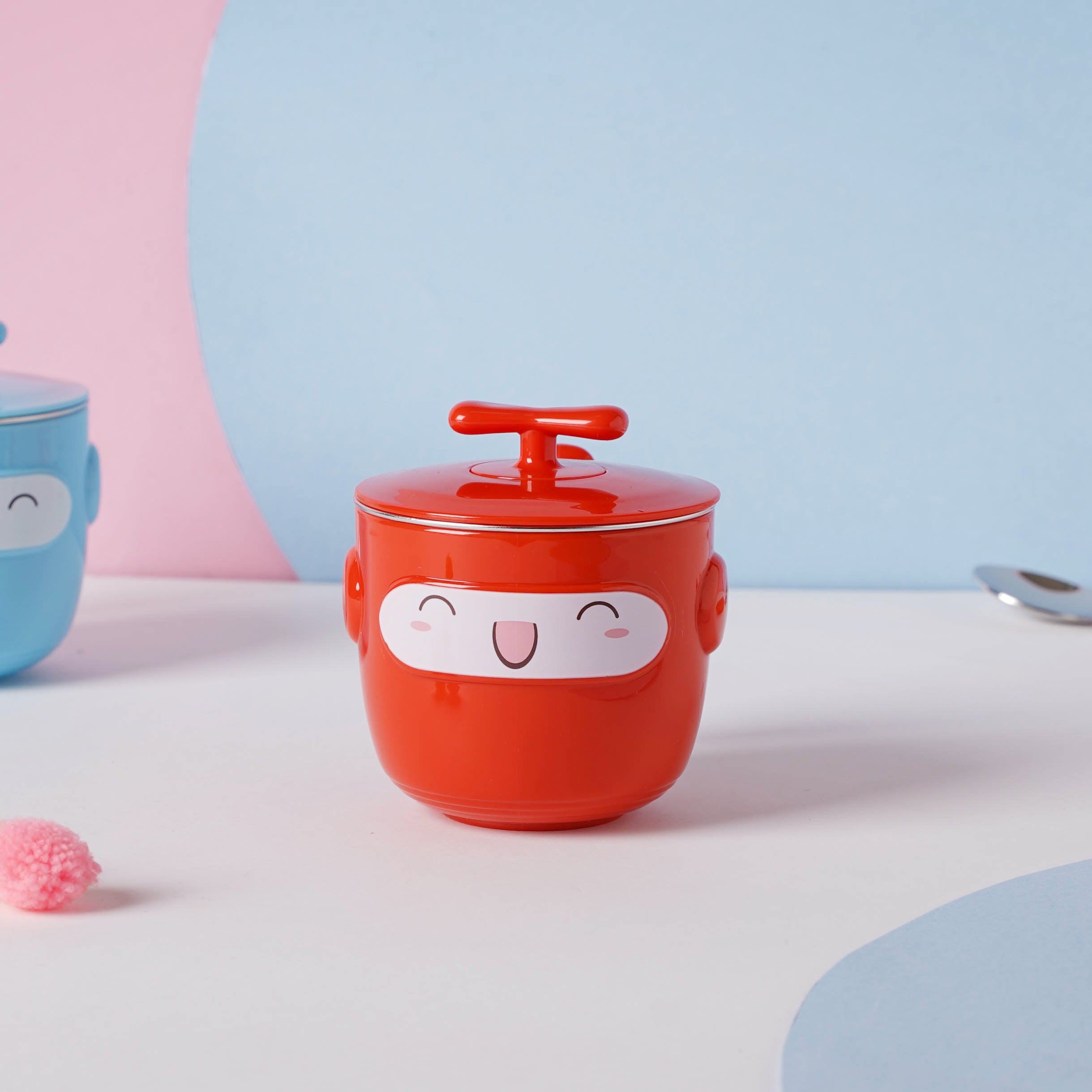 Cartoon Double Wall Stainless Steel Baby Bowl Red 200 ml Online ...