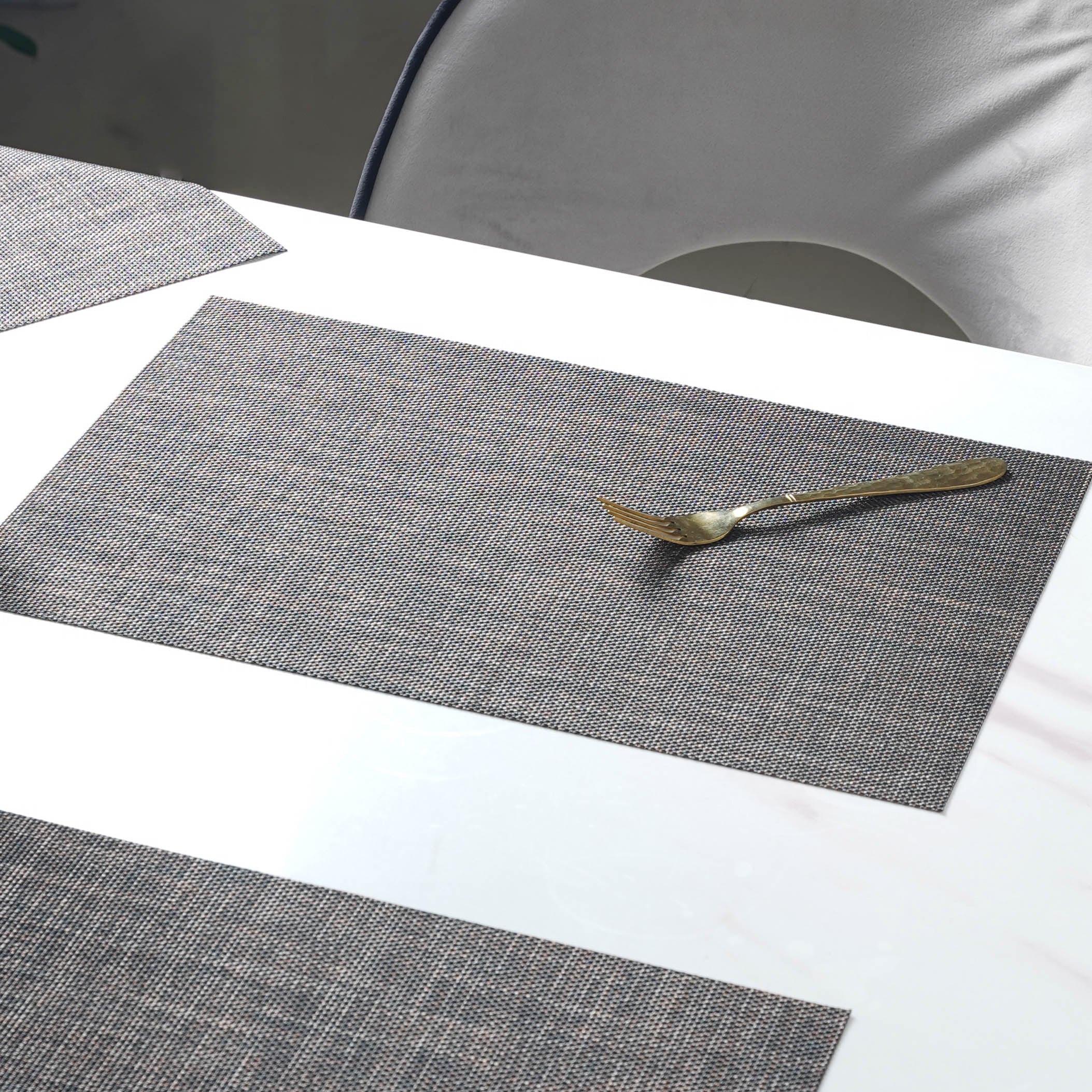 Black Brown PVC Table Mat Set of 6
