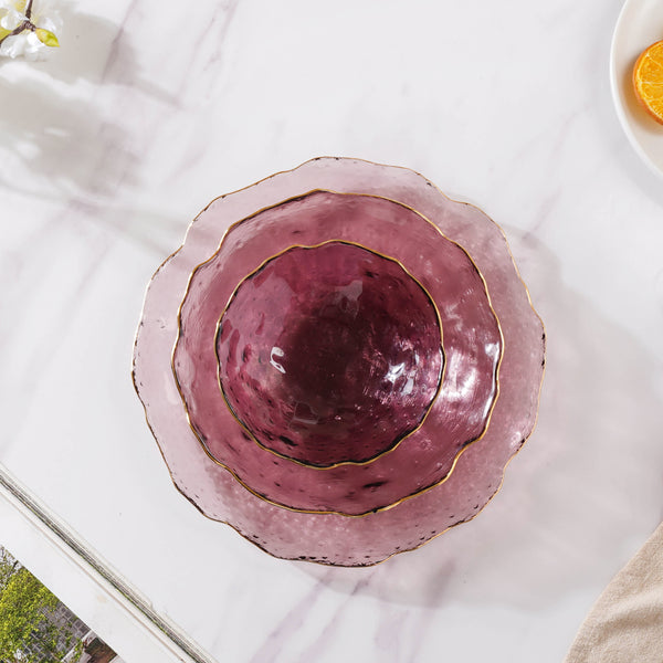 Shop Glass Rose Dish Set Of 3 online in India | Nestasia