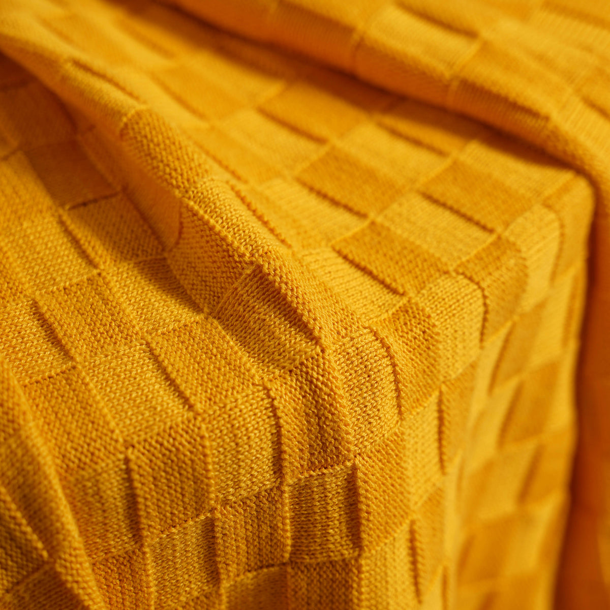 Yellow Knitted Throw