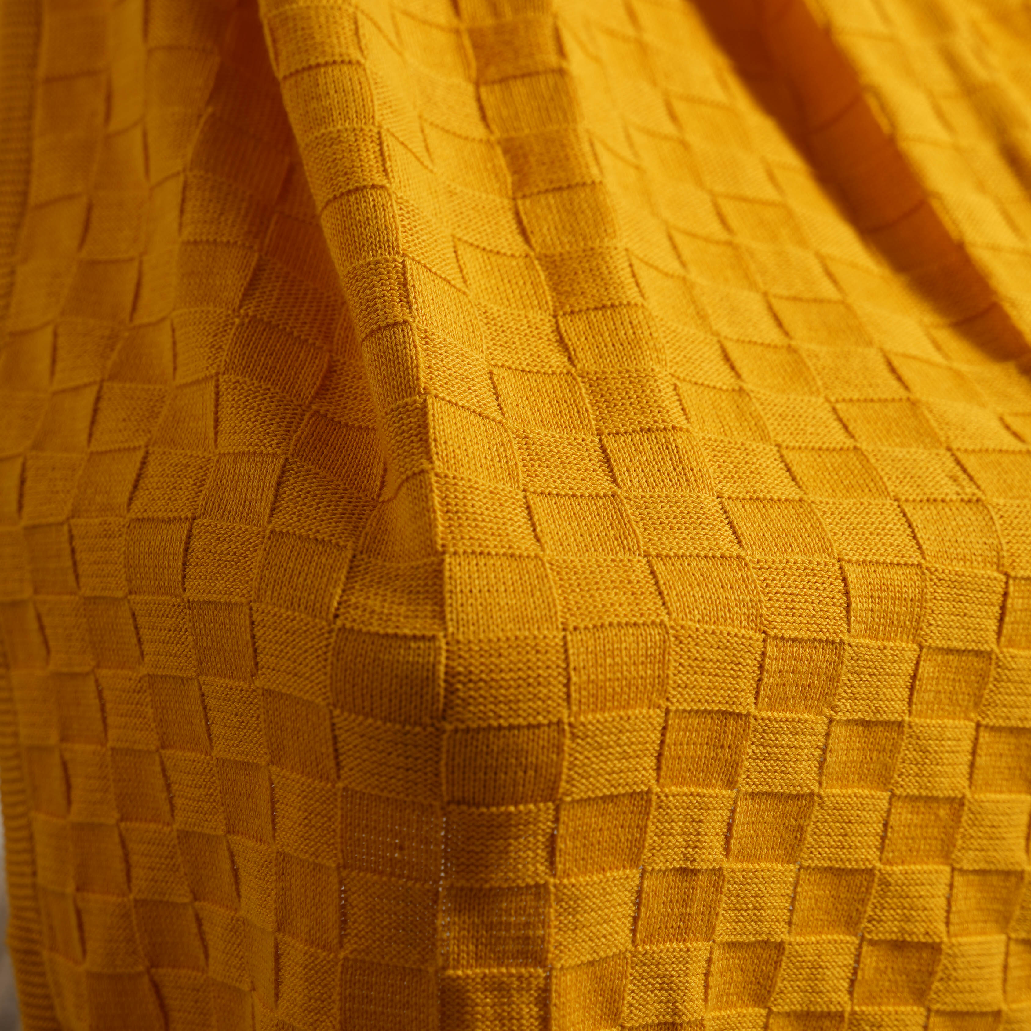 Yellow Knitted Throw