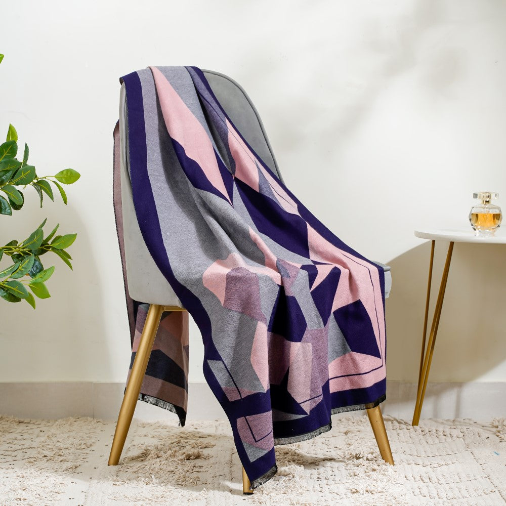 Cashmere Craft Geometric Pattern Long Scarf