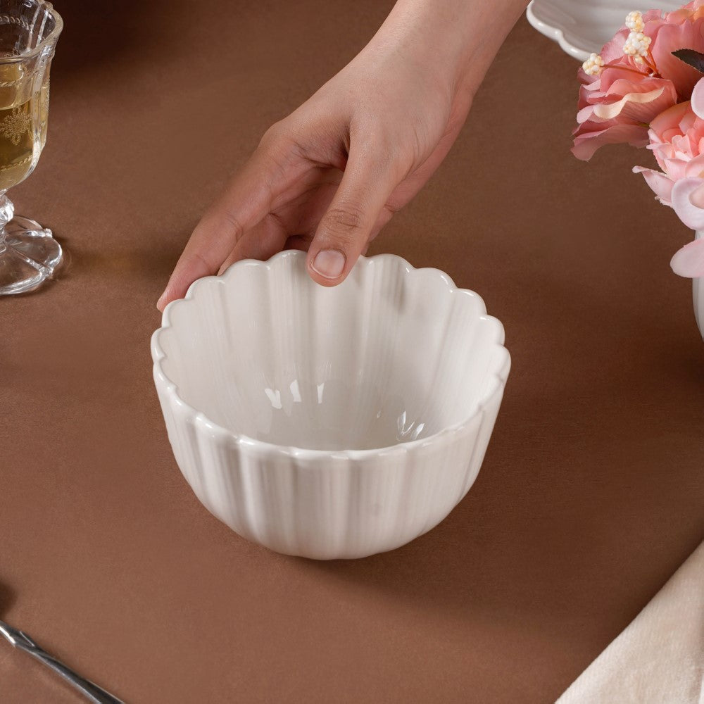Ocean Snack Bowl White 500ml Online - Premium Snack Bowl | Nestasia
