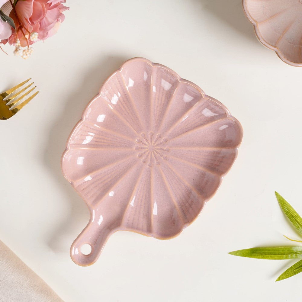 Ocean Square Plate with Handle Pink Online - Premium Platter | Nestasia