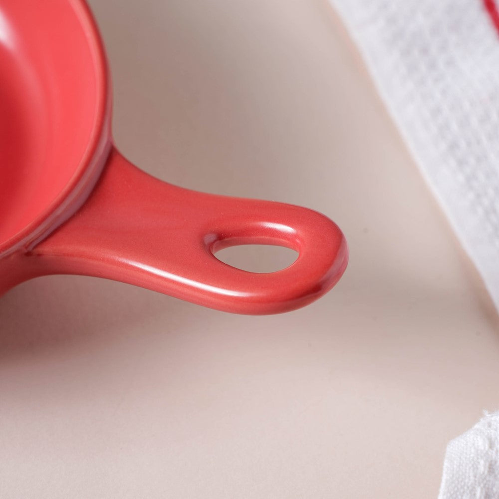 Red Ceramic Dish With Handle Online - Premium Platter | Nestasia
