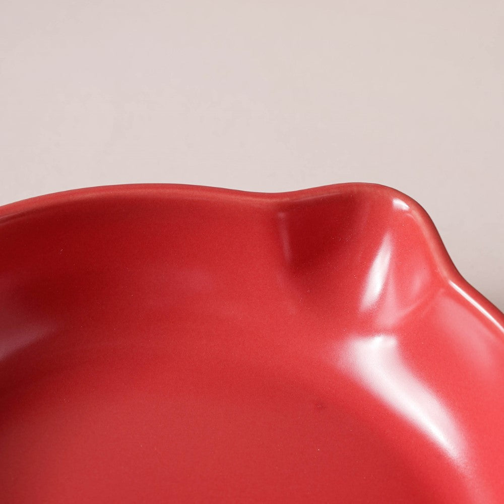 Red Ceramic Dish With Handle Online - Premium Platter | Nestasia