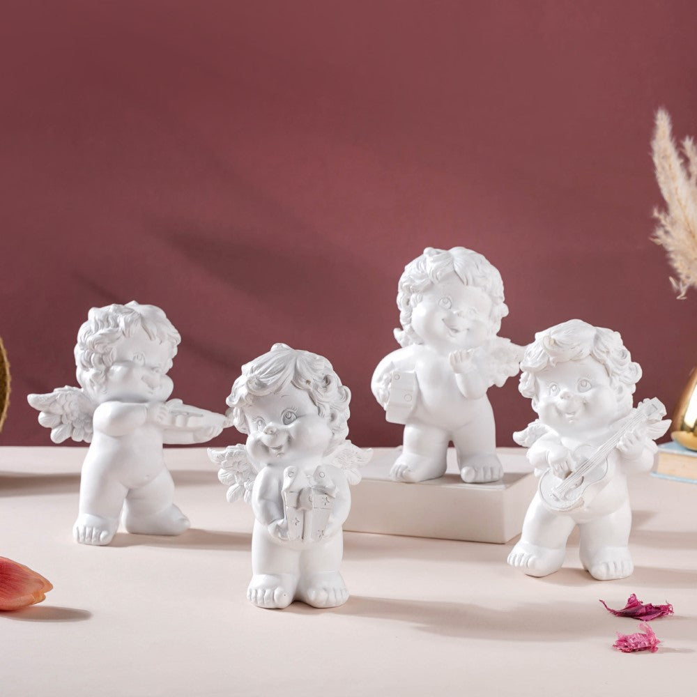 Baby Angel Resin Showpiece White Set Of 4 Online - Premium Decor Object ...