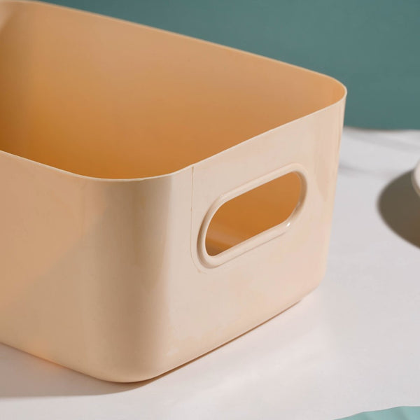 Multipurpose Storage Basket Beige Set Of 2 11 Inch