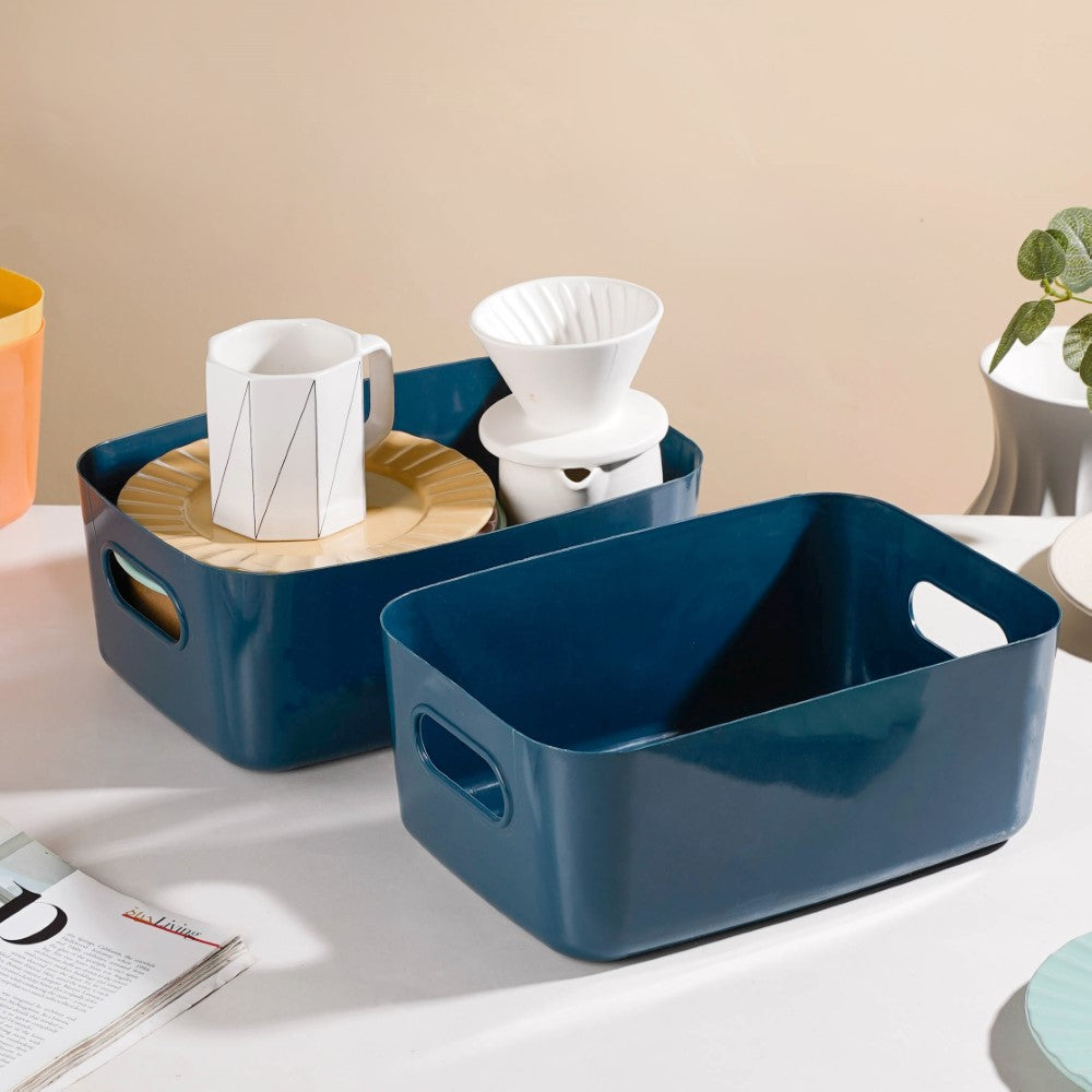 Essentials Storage Basket Blue Set Of 2 11 Inch Online - Premium Basket ...