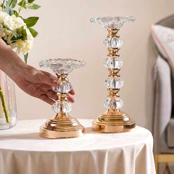 Crystal Luxury Candle Stand Set Of 2