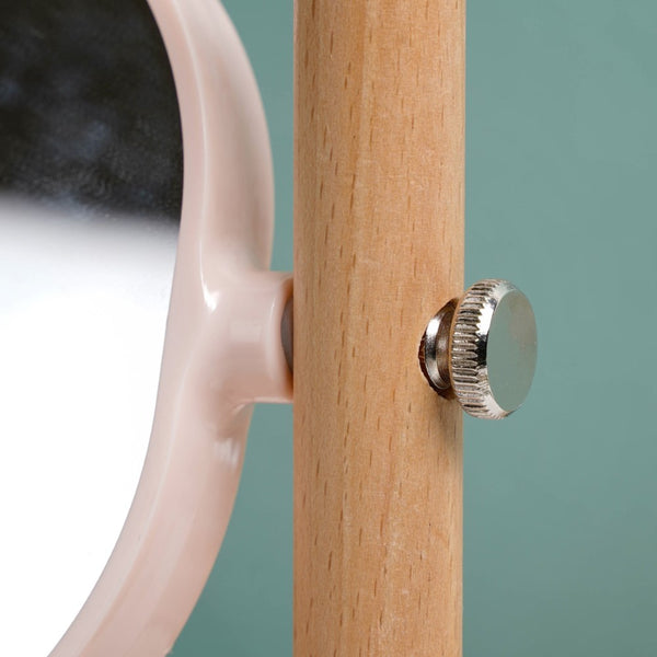 Minimalist Double Sided Stand Mirror With Tray Pink