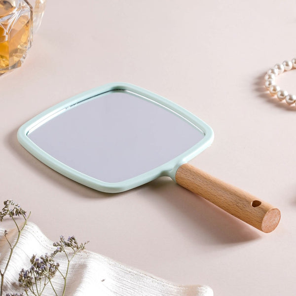 Sleek Square Handheld Mirror Green