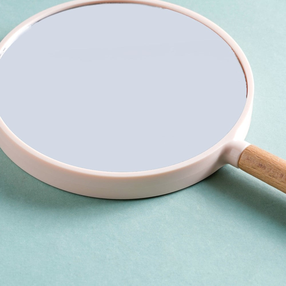 Modern Two Sided Handheld Mirror Baby Pink