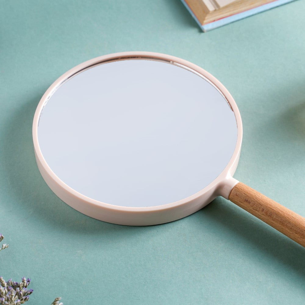 Modern Two Sided Handheld Mirror Baby Pink