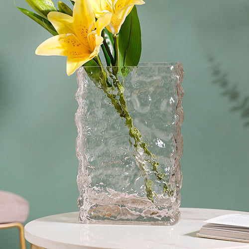 Ripple Modern Glass Vase 8 Inch Online - Premium Vase | Nestasia