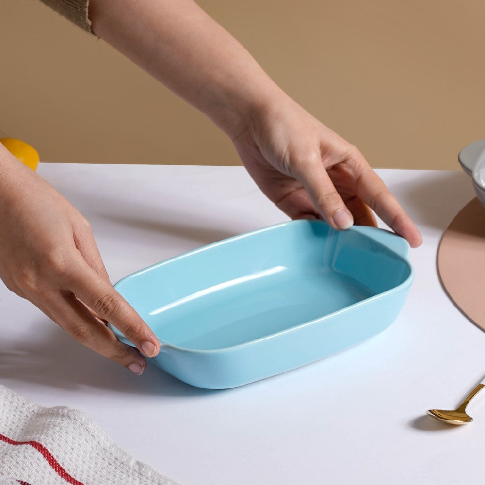 Microwave Oven Baking Dish Light Blue 8.5 Inch