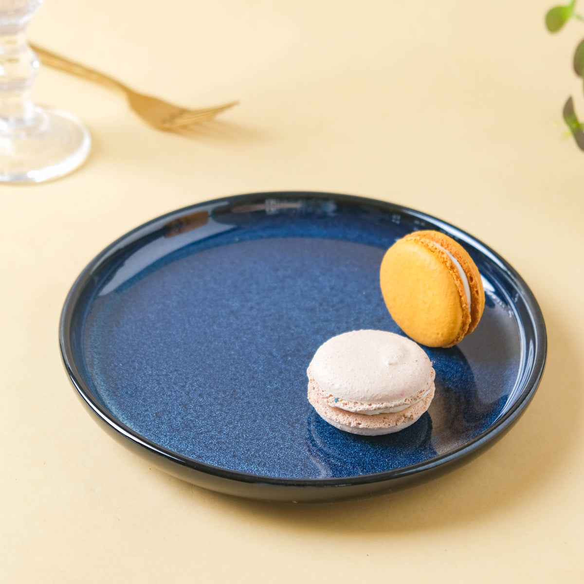 Dark Blue Snack Plate Large