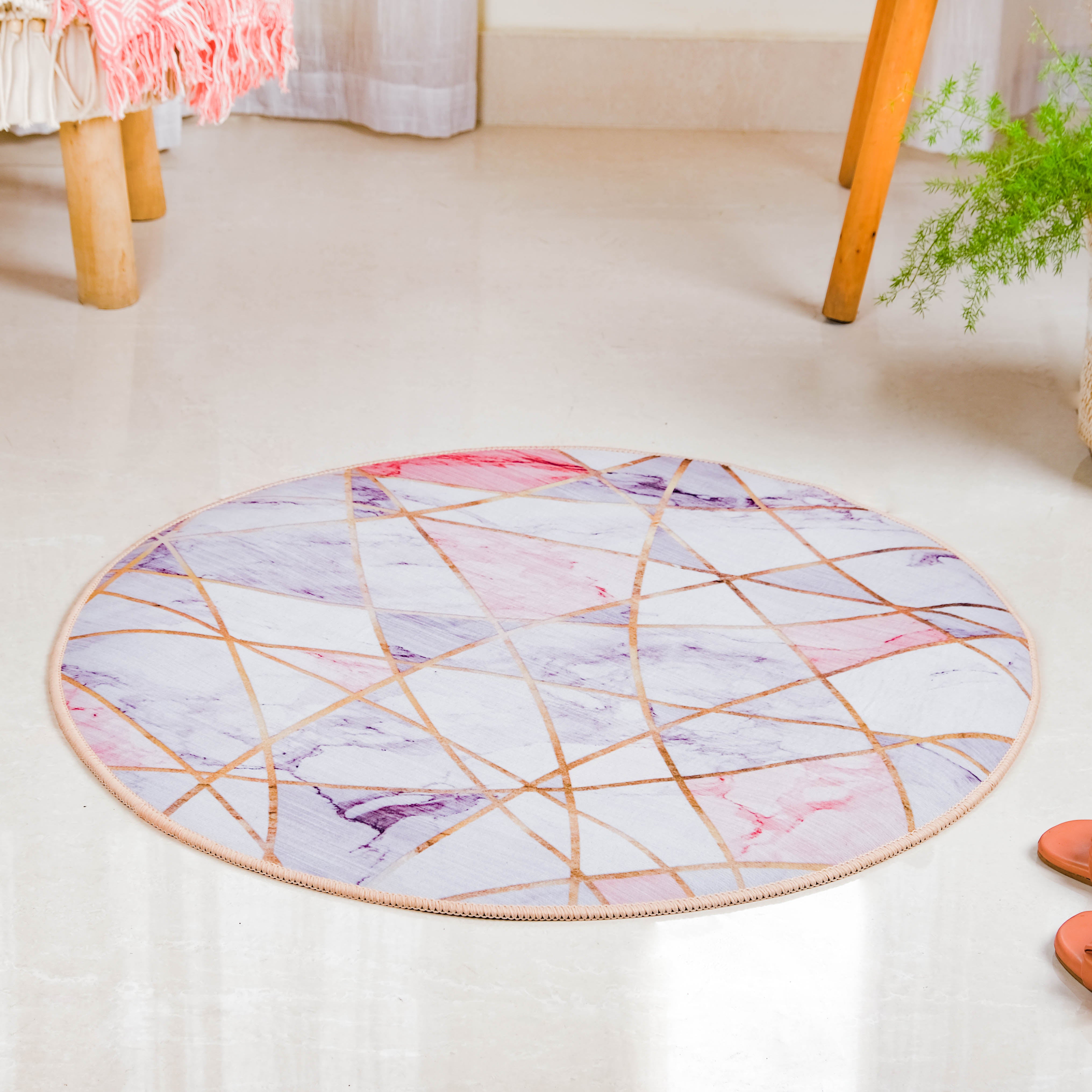 Nordic Round Carpet Pink Online - Premium Rug | Nestasia