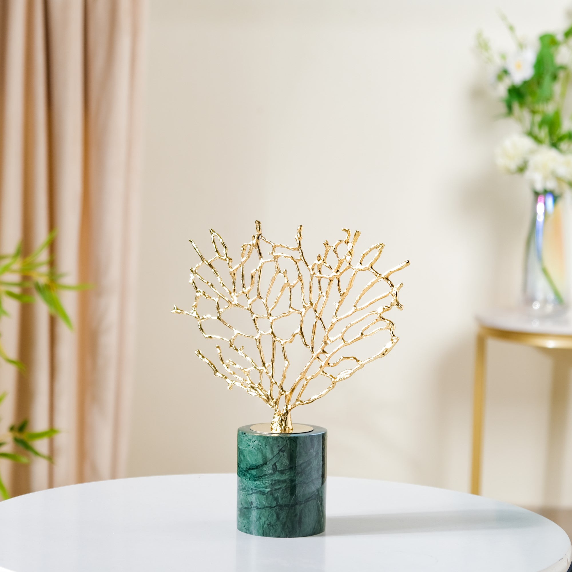Home Decor - Gold & Marble Tree Decor Showpiece Online | Nestasia