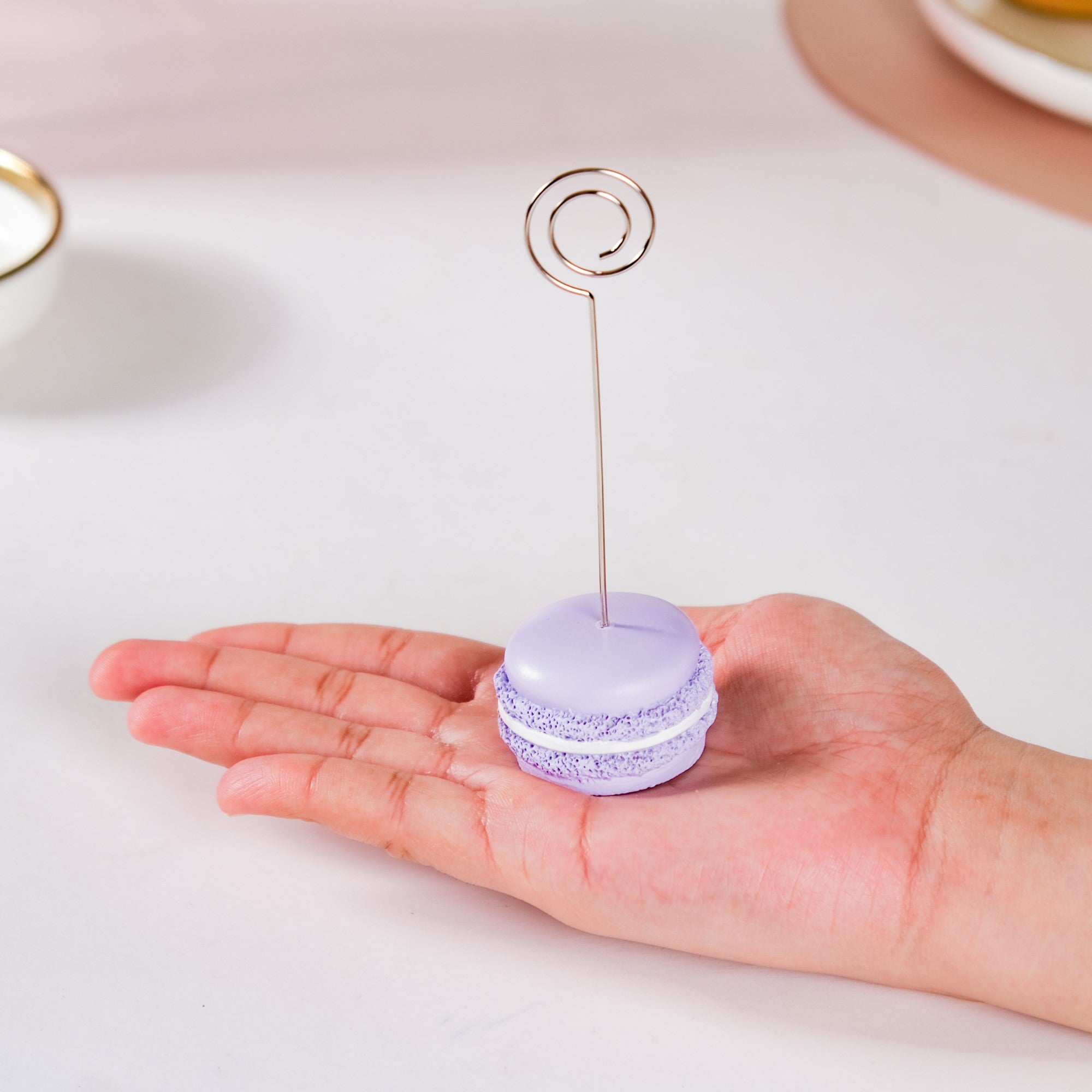 Macaron Place Card Holder Lavender 4.5 Inch