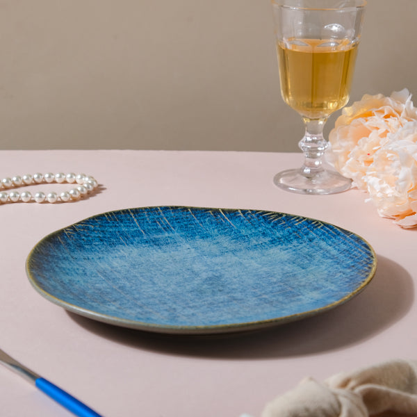Boracay Organic Shaped Dinner Plate Blue 9 inch