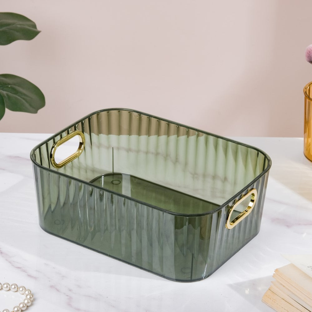 Ribbed Storage Organiser Green 11 Inch