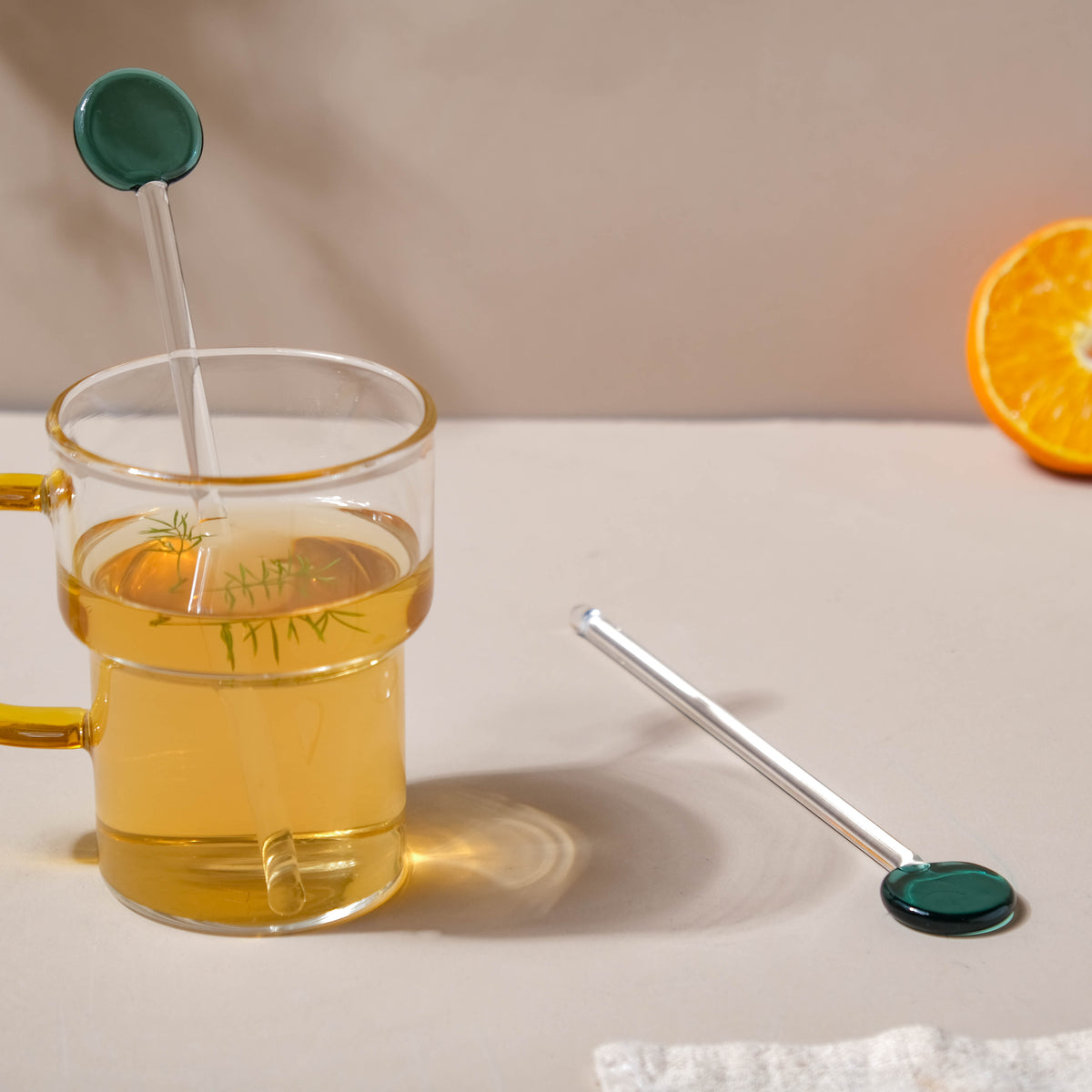 Glass Stirrer Set of 2 Emerald