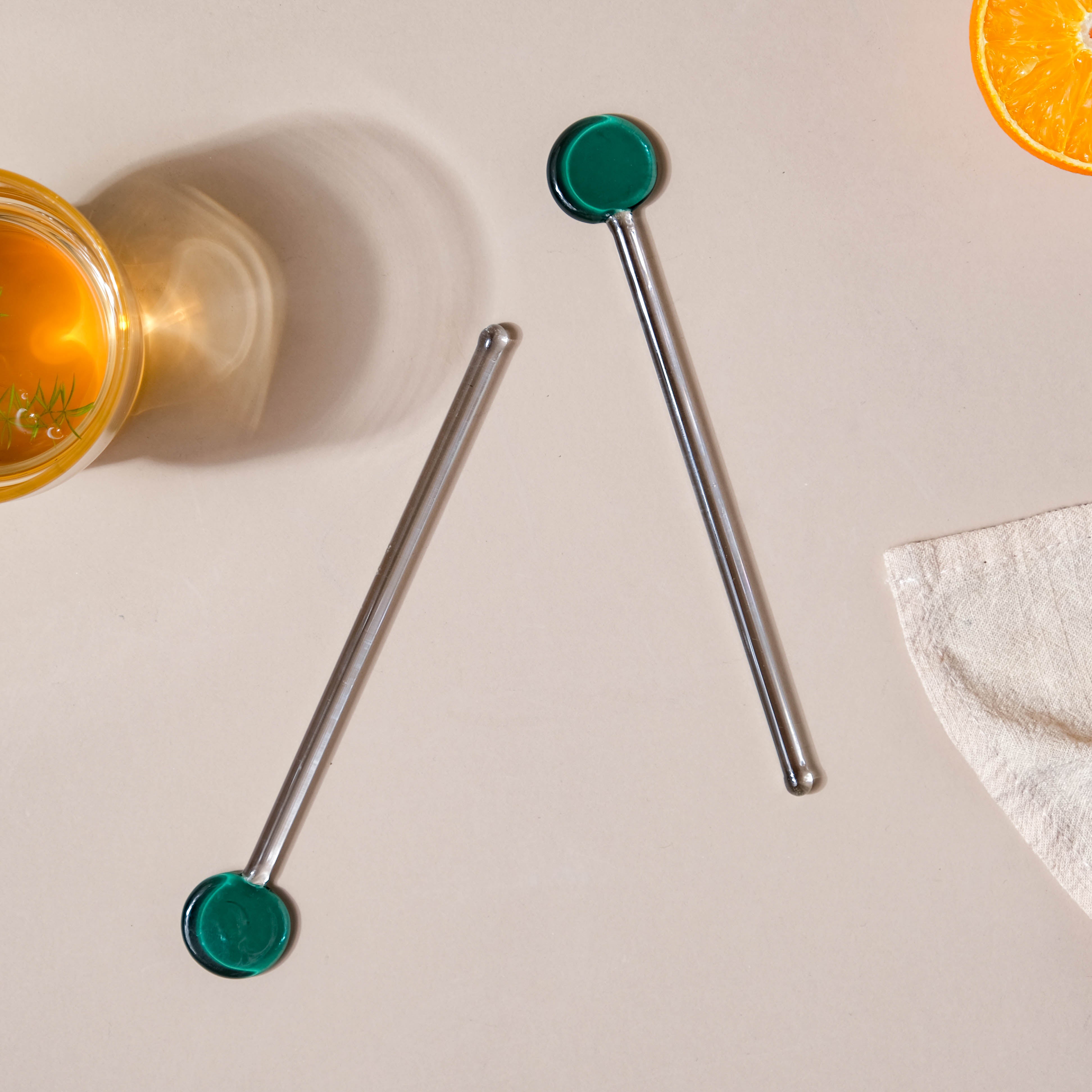 Glass Stirrer Set of 2 Emerald Online - Premium Stirrer | Nestasia