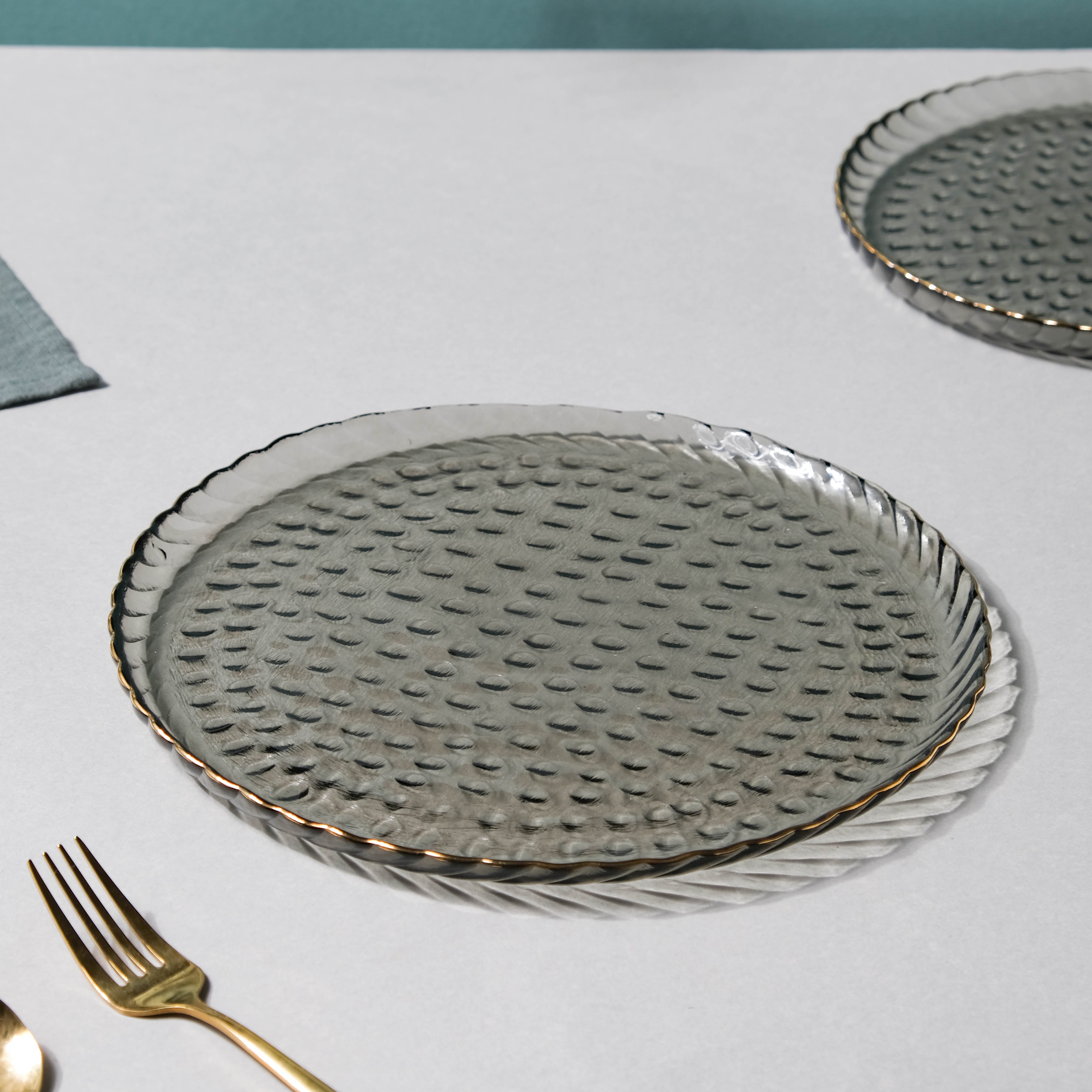 Glass Dinner Plate Grey