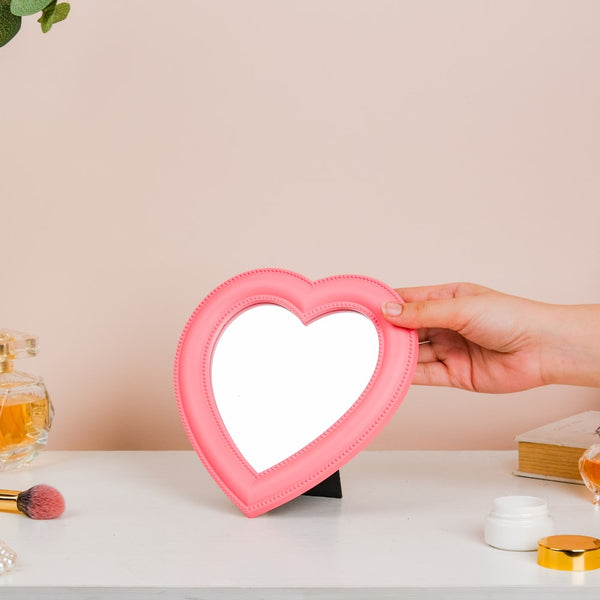Hearty Desk Mirror Pink Small
